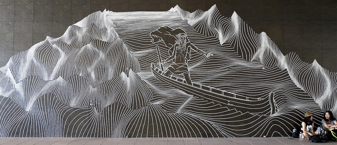 Masking Tape Street Art by Australian Artist Buff Diss