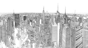 "Colossus" - An Aerial Panorama of New York illustrated by Patrick Vale