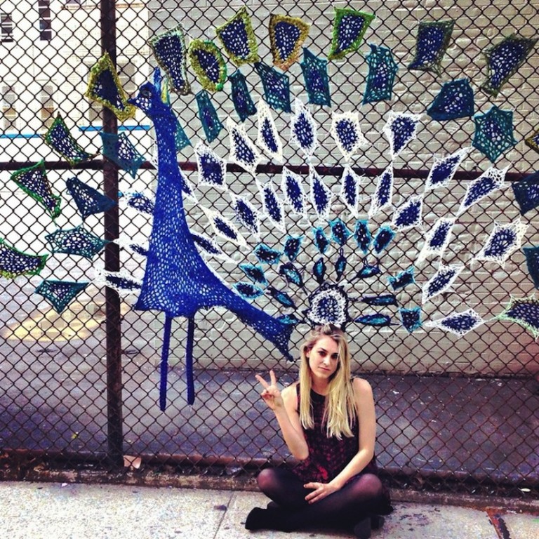 "Yarnbombs" - Crocheted Murals by London Kaye in NYC