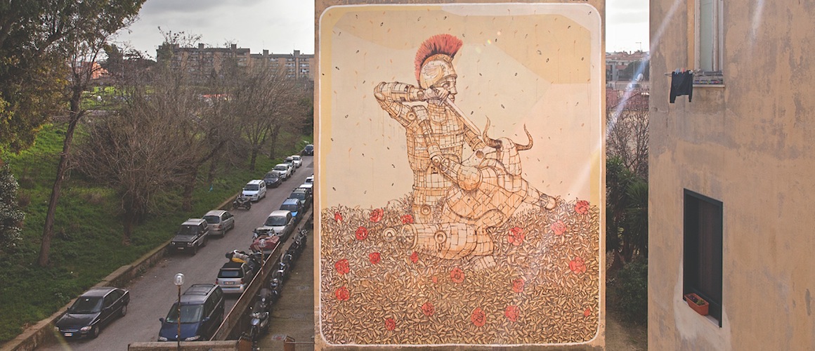 A Massive New Mural by Street Artist Pixel Pancho in Rome