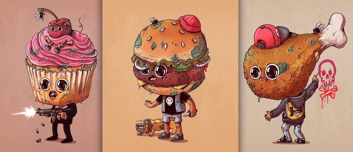 „The Rotten Foods“ – New Illustrations by Artist Alex Solis