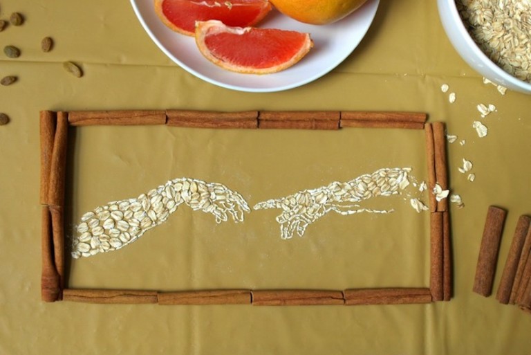 Portrait Oats: Famous Paintings Created Entirely from Oatmeal