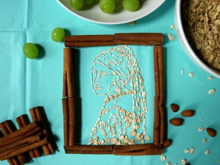 Portrait Oats: Famous Paintings Created Entirely from Oatmeal