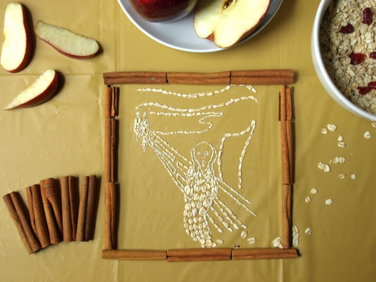 Portrait Oats: Famous Paintings Created Entirely from Oatmeal