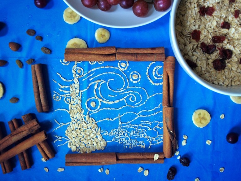 Portrait Oats: Famous Paintings Created Entirely from Oatmeal