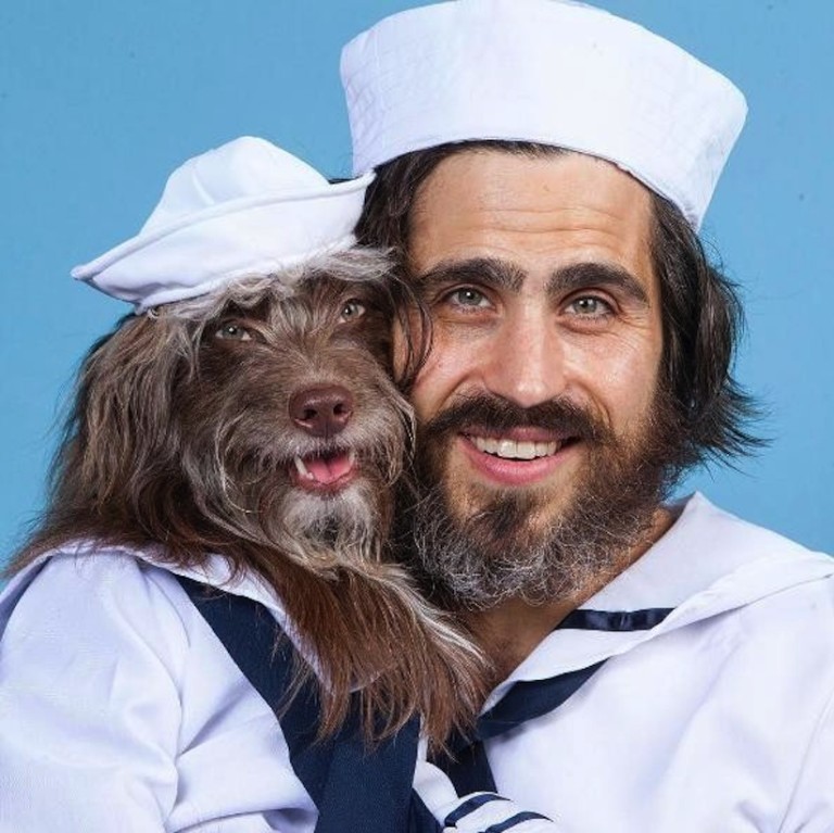 Meet Topher Brophy and his Dog Rosenberg Dressed in Matching Outfits