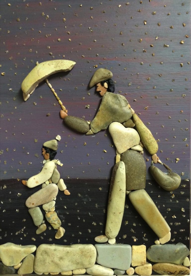 Great Artworks Created from Stones found at the Beach by Stefano Furlani