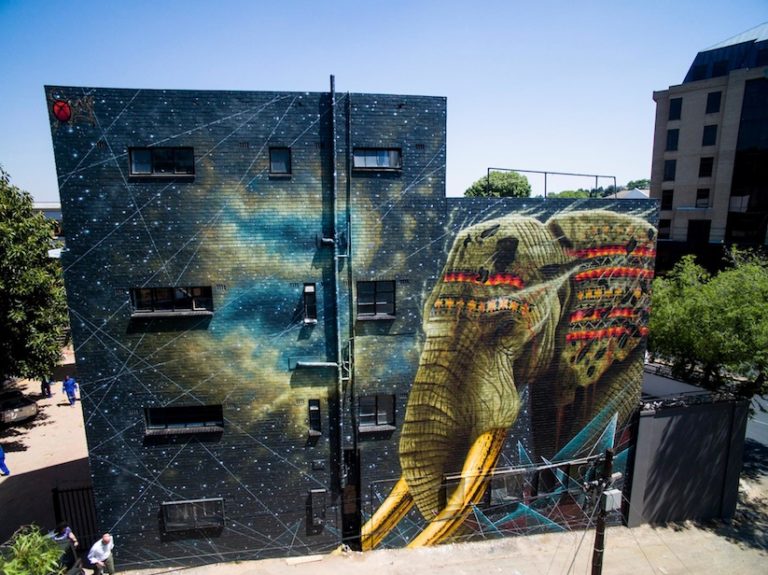 "Jelani" - Great Elephant Mural by Artist SonnySundancer in Johannesburg