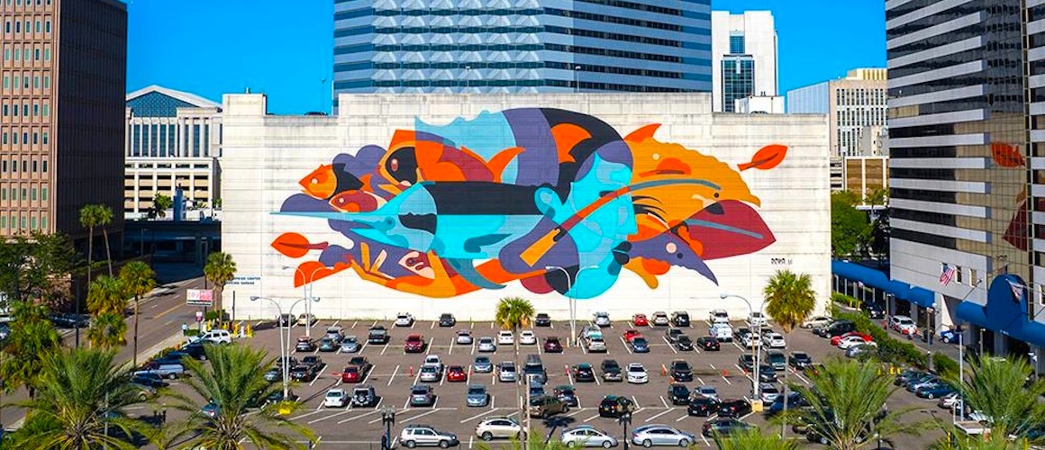 "Fauna & Flora" - New Massive Mural by Street Artist REKA in Jacksonville