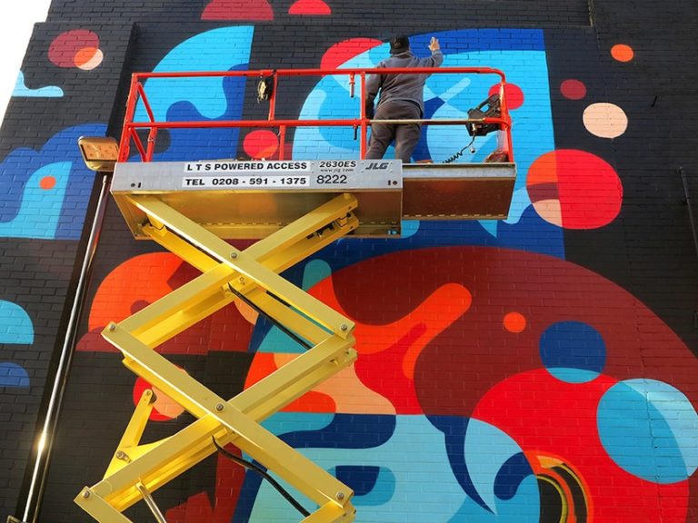 "The Union Jack" - New Colorful Mural by Street Artist REKA in London