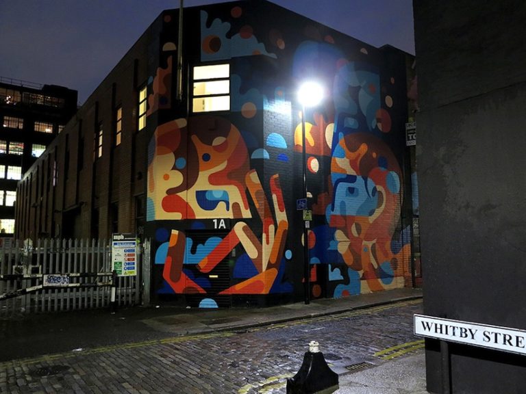 "The Union Jack" - New Colorful Mural by Street Artist REKA in London