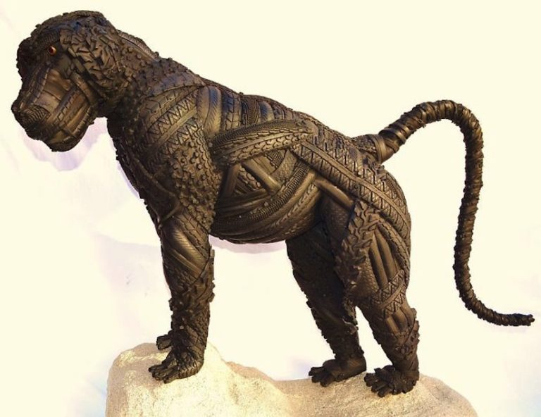 Animal Sculptures made of Recycled Rubber Tires by Blake McFarland