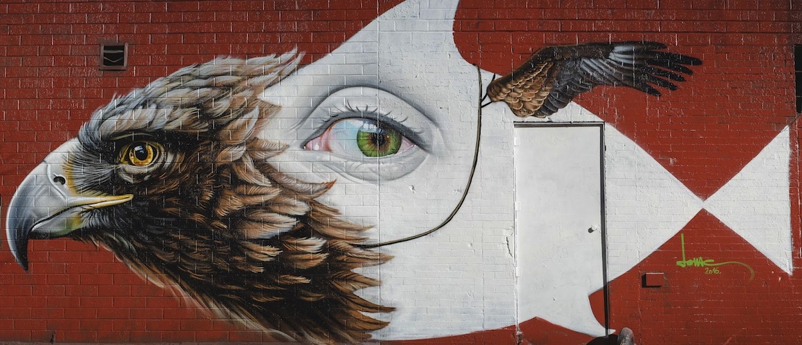 "Strange Bird" - New Mural by Street Artist Lonac in New York City
