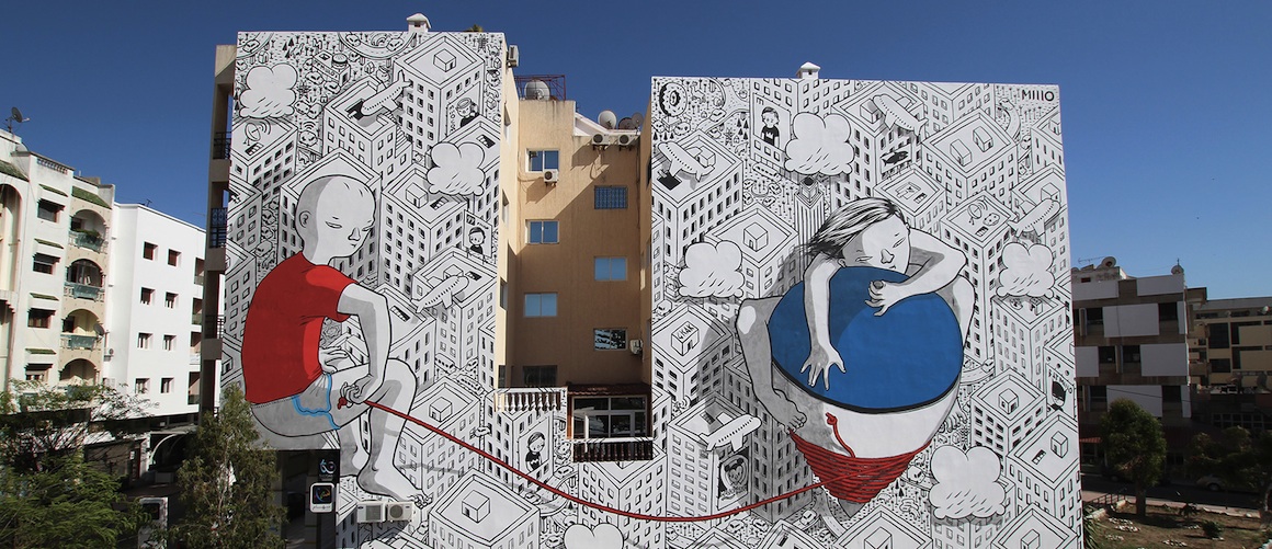 "You Make My Heart Spin Around" - Massive Mural by Artist Millo in Safi ...