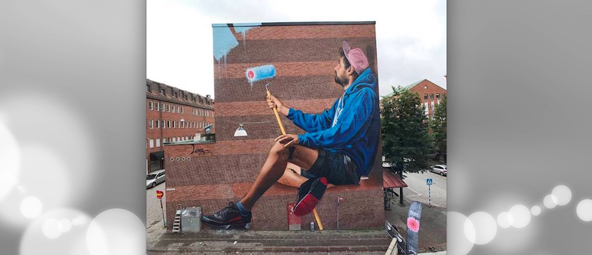 Street Artist Lonac bringt seine hyperrealistische Wallart nach Borås