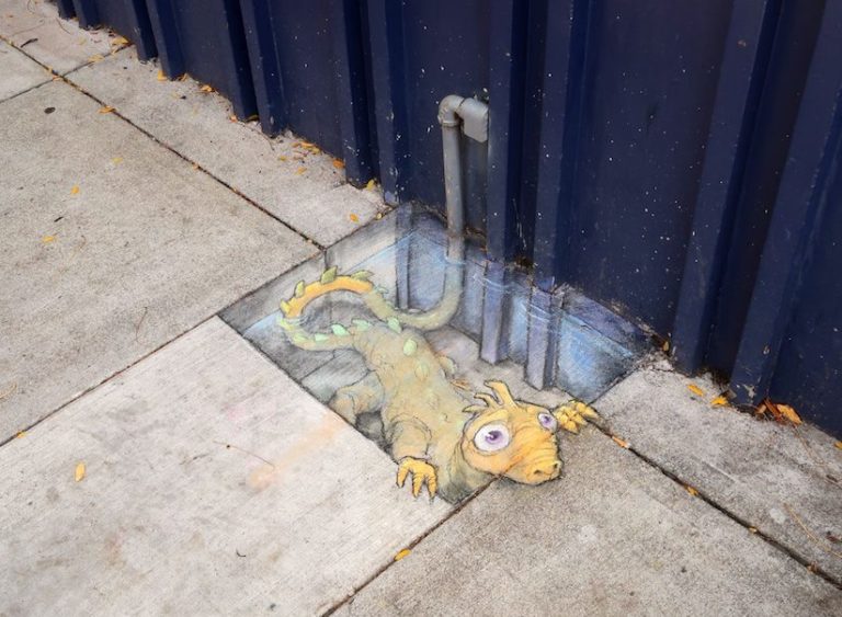 David Zinn pflastert die Straßen seiner Heimatstadt mit Kreide-Artworks