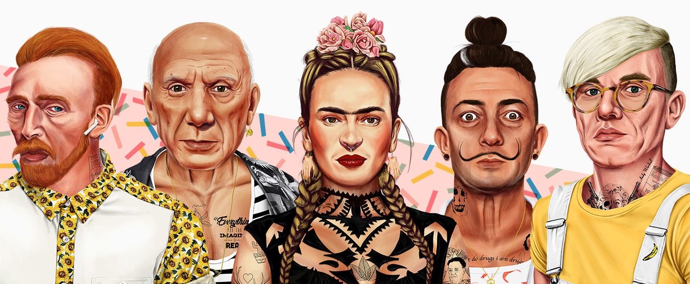 'Hipstory' - Kunst-Ikonen in ungewohnt moderner Garderobe