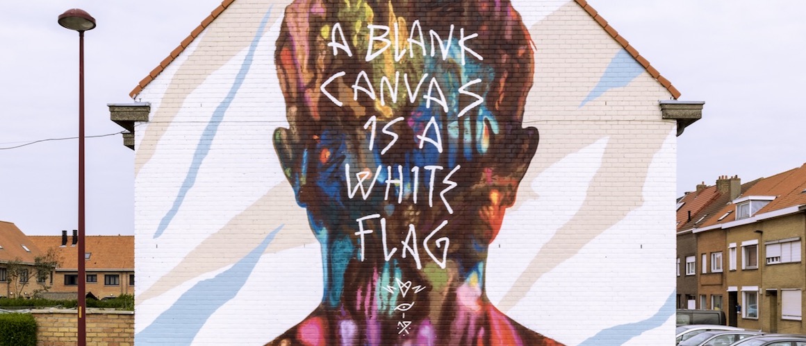 'A Blank Canvas Is A White Flag' - Mural von David Walker in Belgien