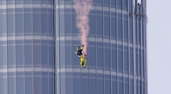 New World Record: Burj Khalifa Pinnacle BASE Jump (Clip)