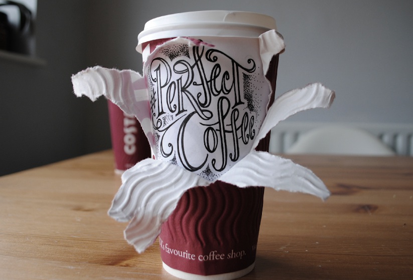 "Coffee Time" - Typographic Art On Discarded Coffee Cups by Rob Draper ...