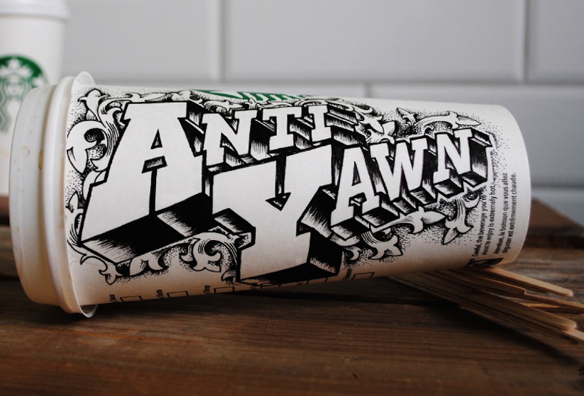 "Coffee Time" - Typographic Art On Discarded Coffee Cups by Rob Draper ...