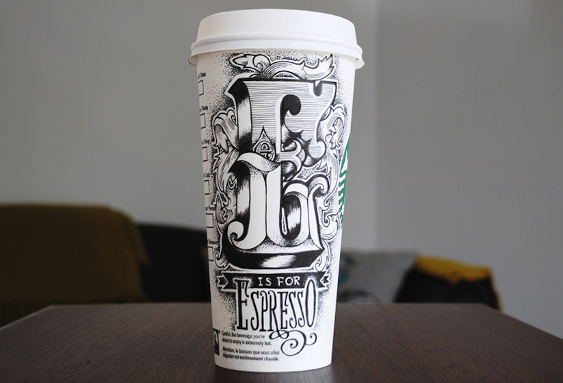 "Coffee Time" - Typographic Art On Discarded Coffee Cups by Rob Draper ...