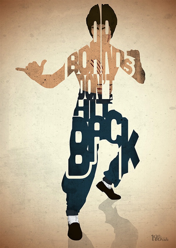 "Drive-In Prints" - Typographic Movie Posters by Pete Ware aka 17h and Oak (15 Posters)