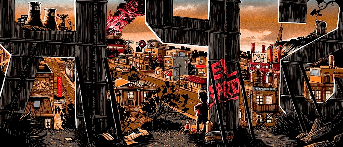 "Unreal Estate" - The Simpsons’ Springfield Illustrated As A Deadbeat ...