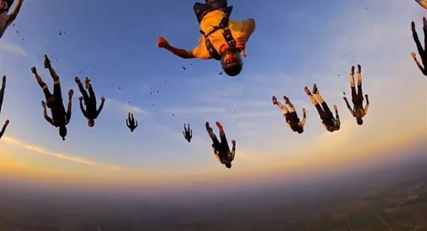Vertical Skydiving w/ 138 People - World Record 2012 (Clip)